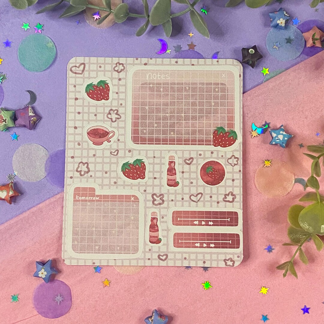 Strawberry Dreams Bujo Sticker Sheet - Etsy