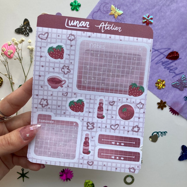 Strawberry Dreams Bujo Sticker Sheet - Etsy