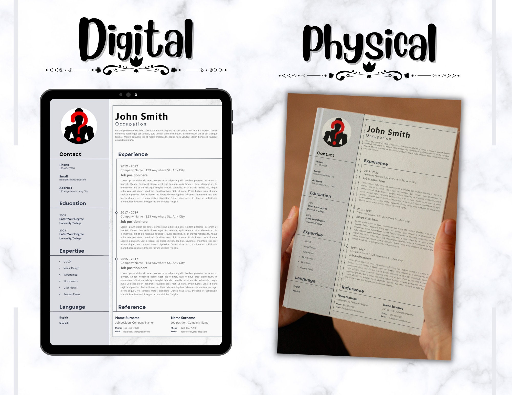 UX/UI Resume and Cover Letter Template, UI Resume and Cover Letter ...