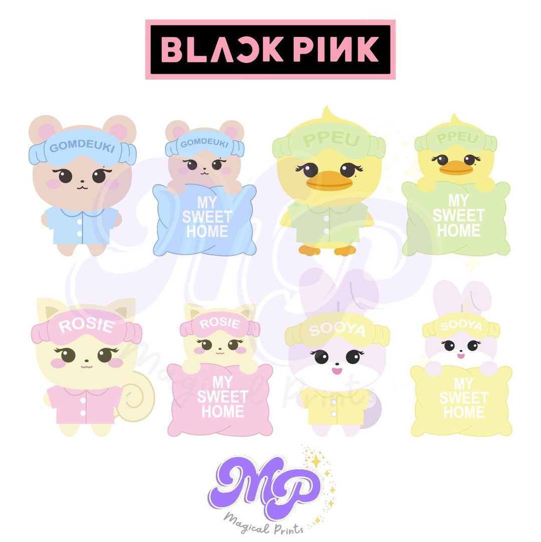 Black Pink Character Plush Doll / PNG Files / Digital Stickers - Etsy