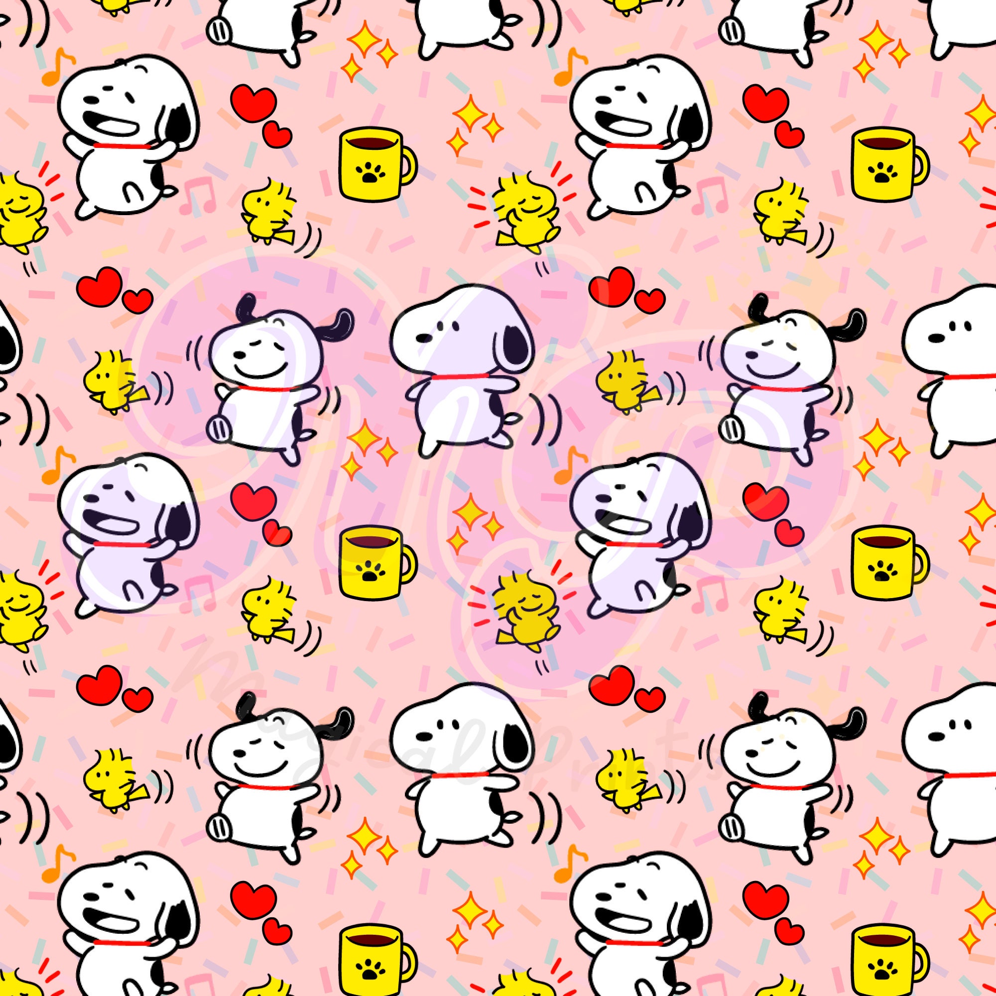 Patrón para imprimir de Snoopy kawaii / Seamless file / - Etsy México
