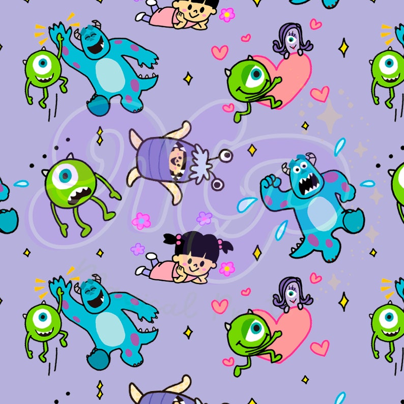 Patrón para imprimir de Monsters Inc / Seamless file / Pattern - Etsy ...