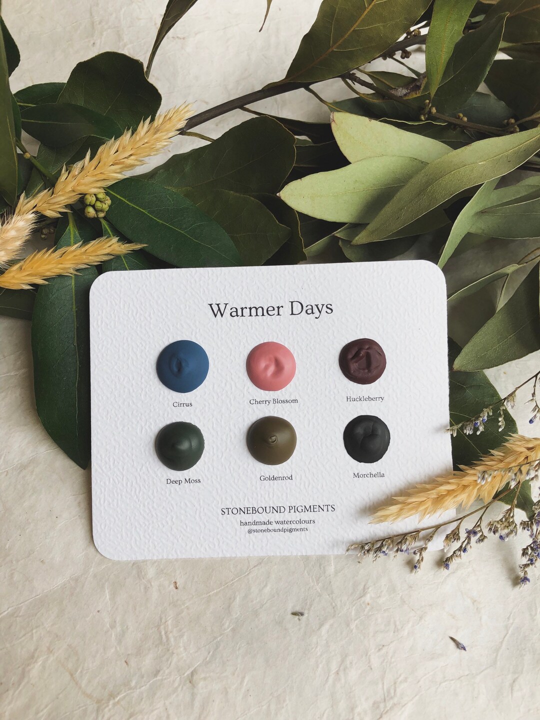 Handmade Watercolor Dot Card warmer Days Set of 6 Colours All Natural ...