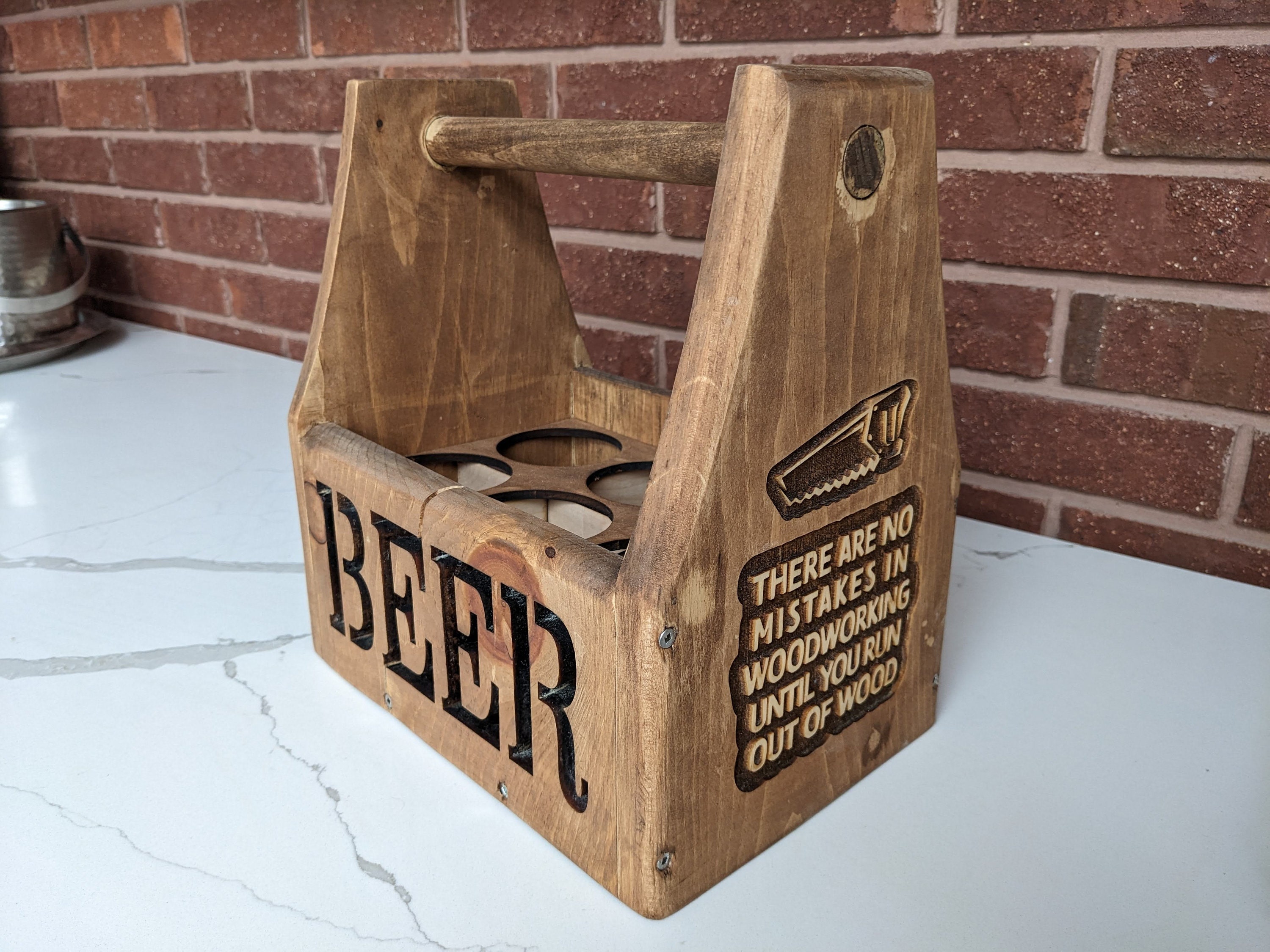 Beer Caddy Woodworking Plans SVG Lightburn Print Download - Etsy
