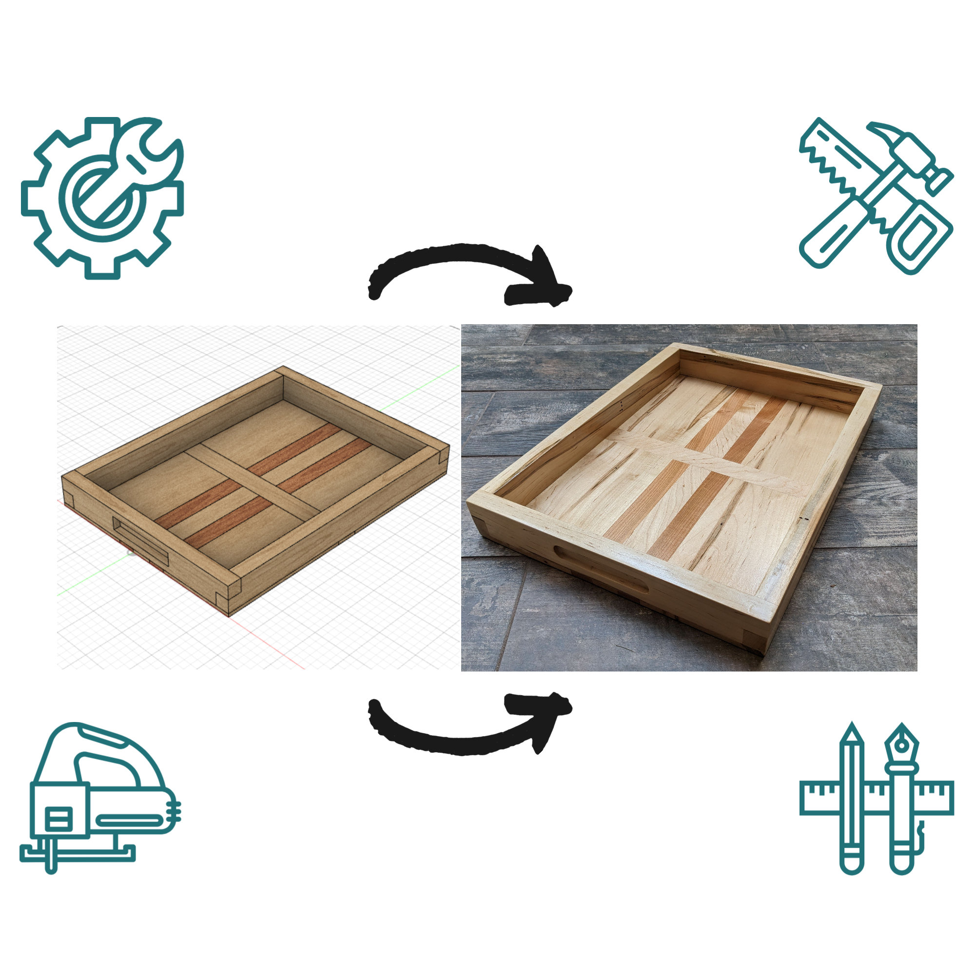 DIY Serving Tray Building Plan Wooden Serving Tray Design Serving Tray ...