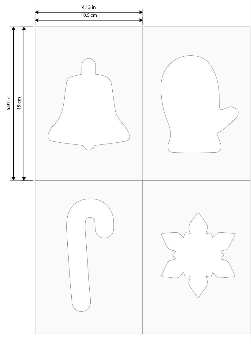 Christmas Router Template Set (bell, Mitten, Candy Cane, Snowflake) - Etsy