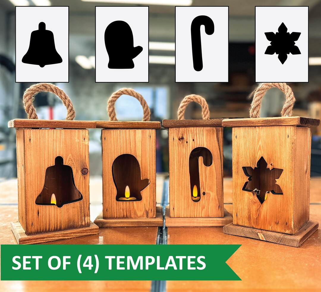 Christmas Router Template Set (bell, Mitten, Candy Cane, Snowflake) - Etsy