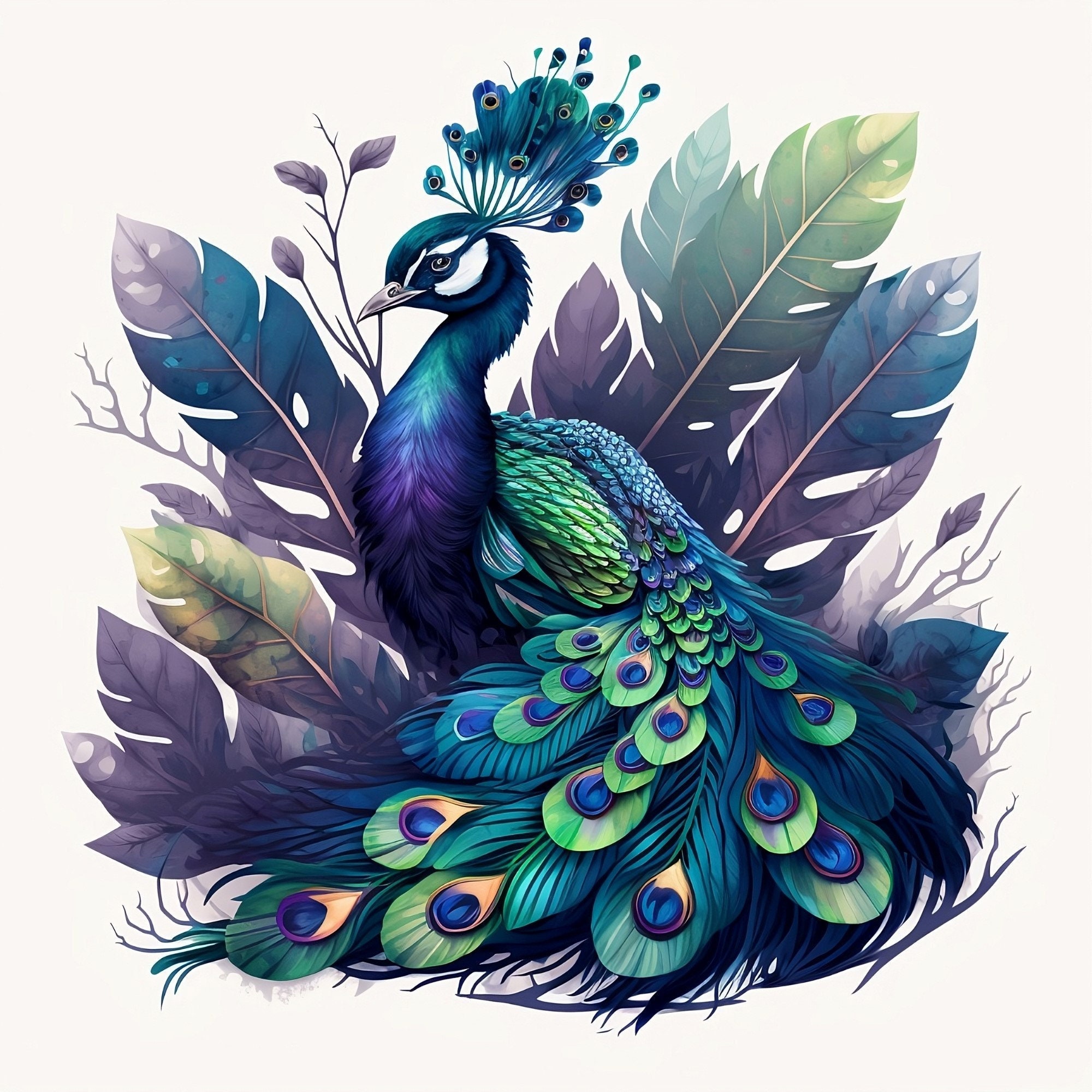 Peacock Design for Wall Art - Etsy