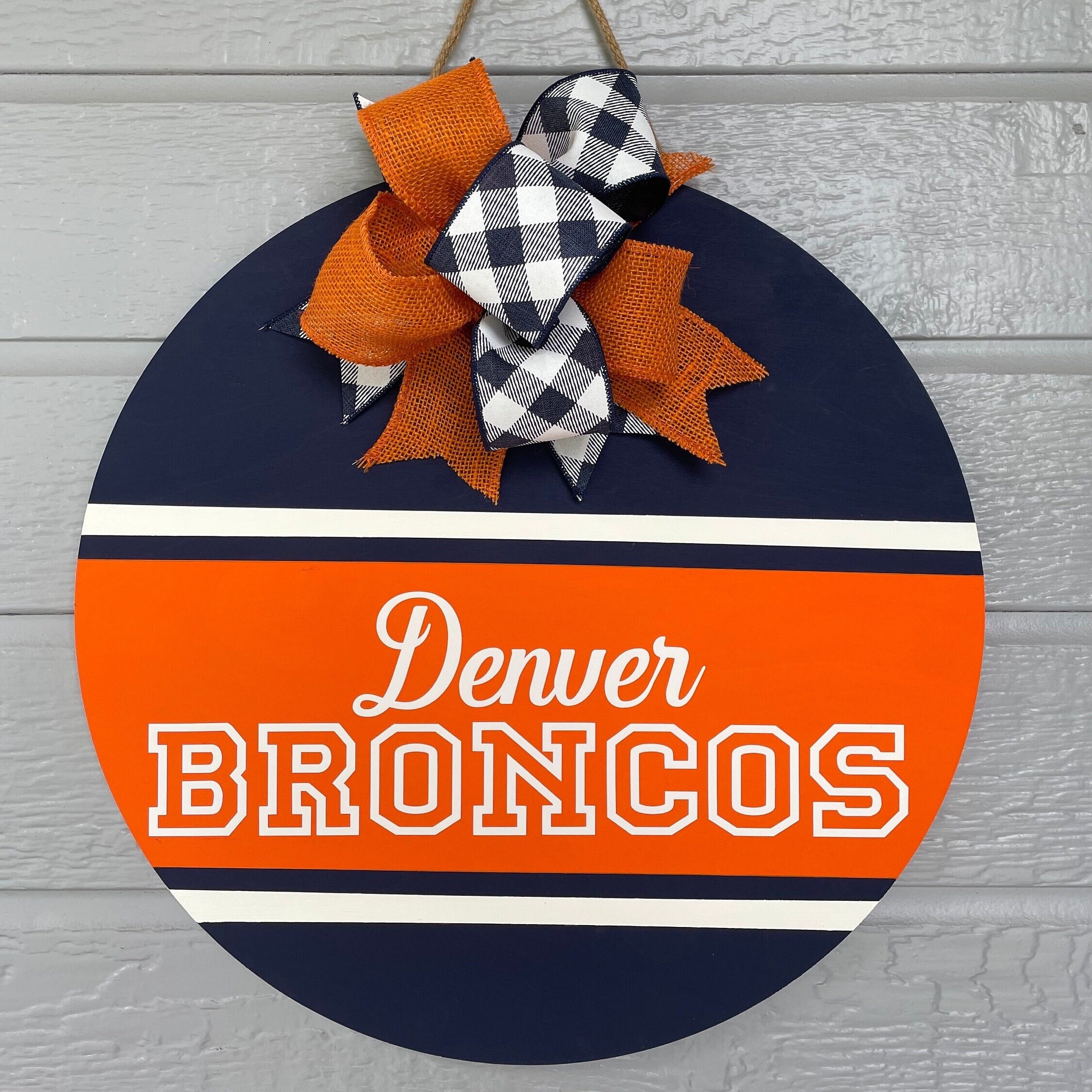 Front Door Decor Denver Broncos Door Hanger Door Wreath Housewarming ...