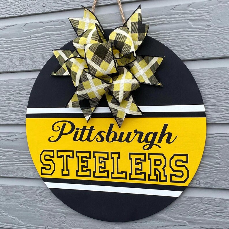 Front Door Decor | Pittsburgh Steelers| Football Door Hanger | Football ...