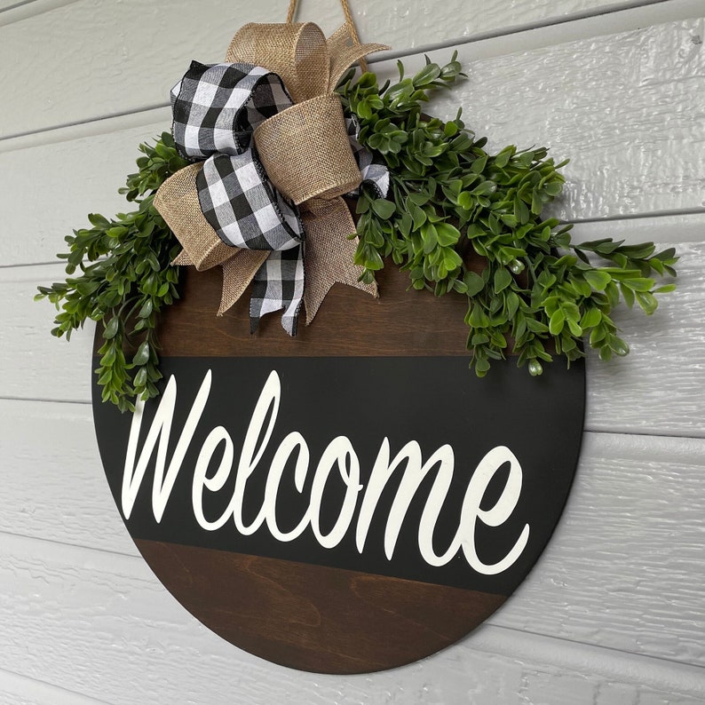 Front Door Decor Welcome Year Round Wreath Door Hanger Door Wreath ...