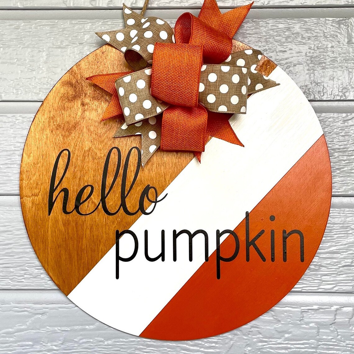 Front Door Decor Hello Pumpkin Door Hanger Door Wreath Housewarming ...