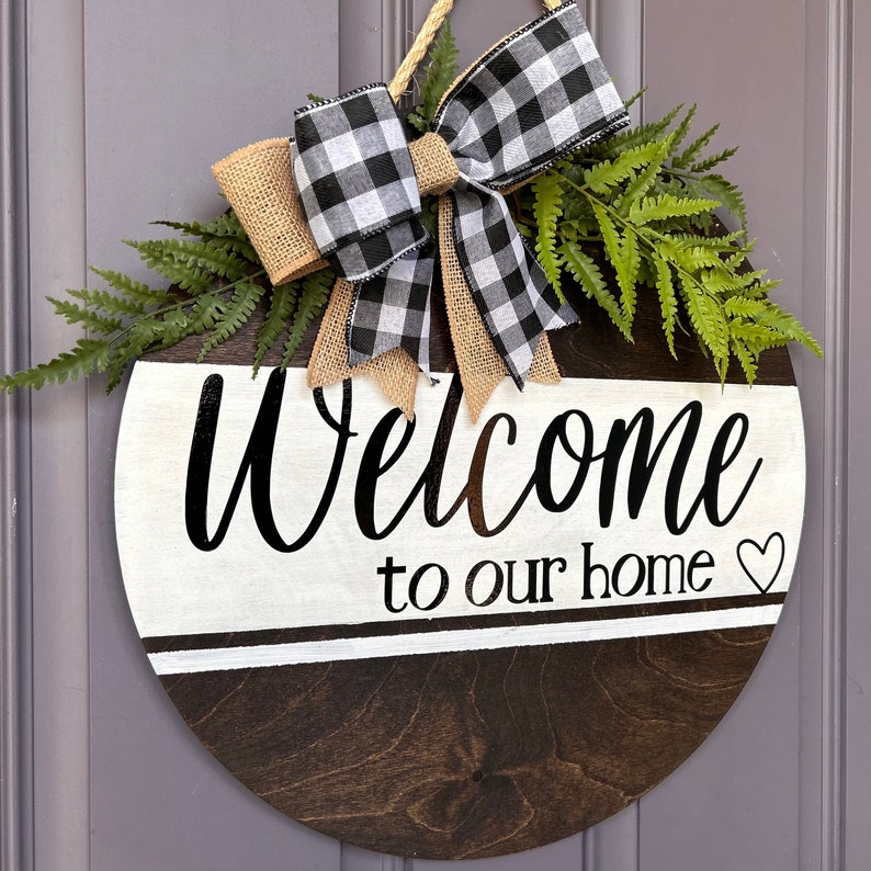 Front Door Decor | Welcome | Year Round Wreath | Door Hanger | Door ...
