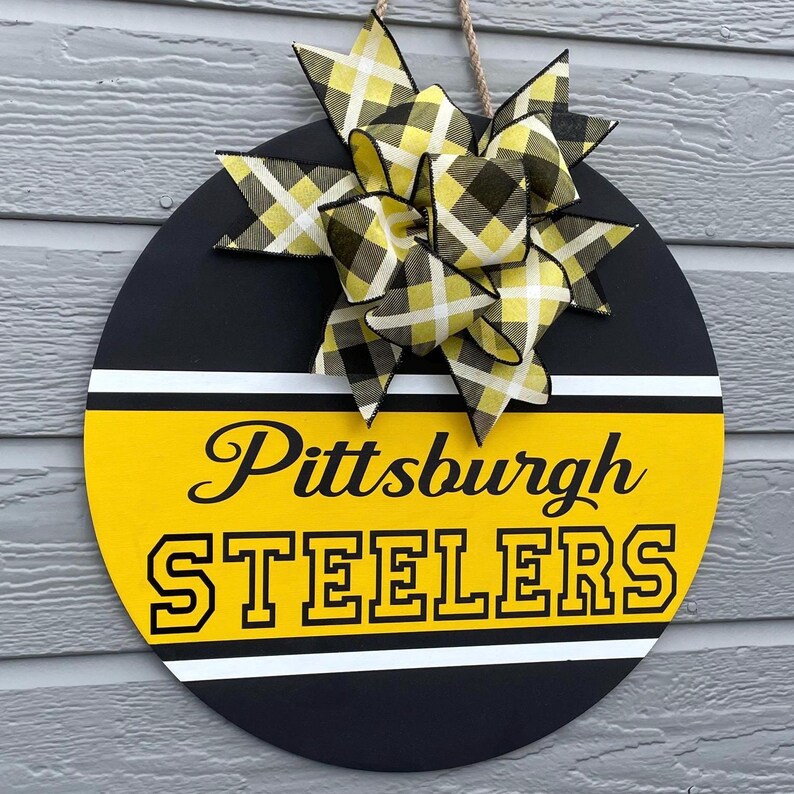 Front Door Decor | Pittsburgh Steelers| Football Door Hanger | Football ...