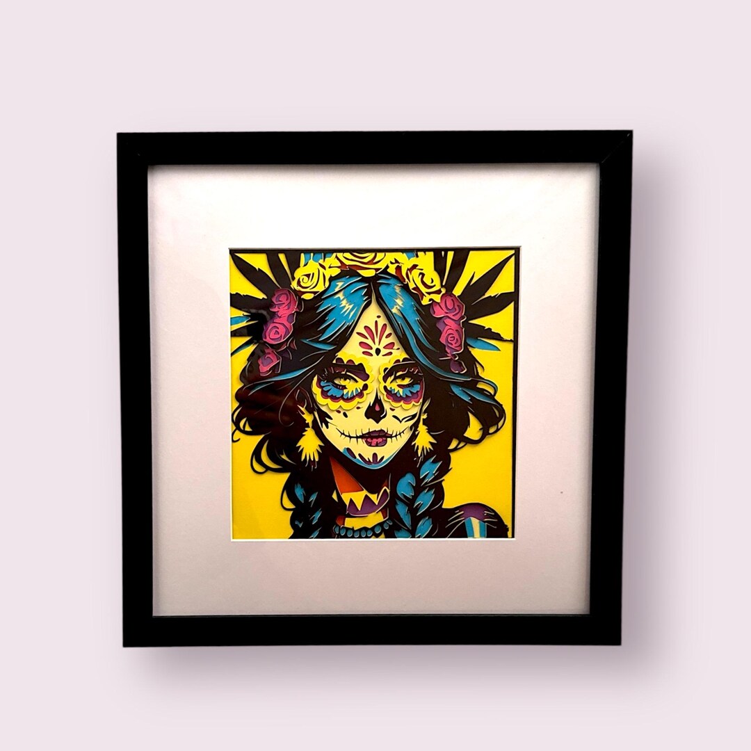Catrina Art Print in Shadow Box Frame – Día De Los Muertos Inspired ...