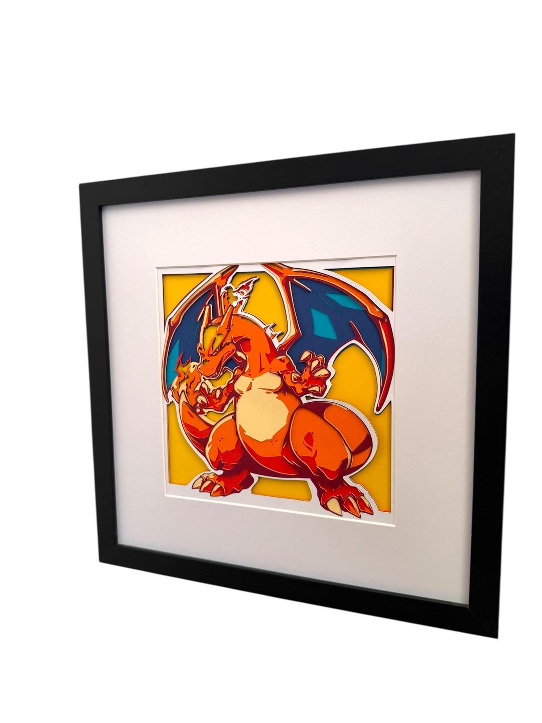 Charizard 3D Shadow Box – Layered Paper Wall Art for Pokémon Fans - Etsy