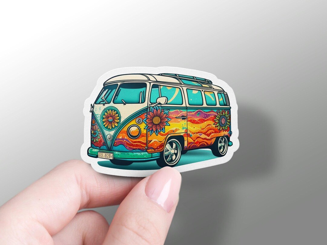 Groovy Old Retro Van Sticker, Van Life Sticker, Hippie Van Sticker ...