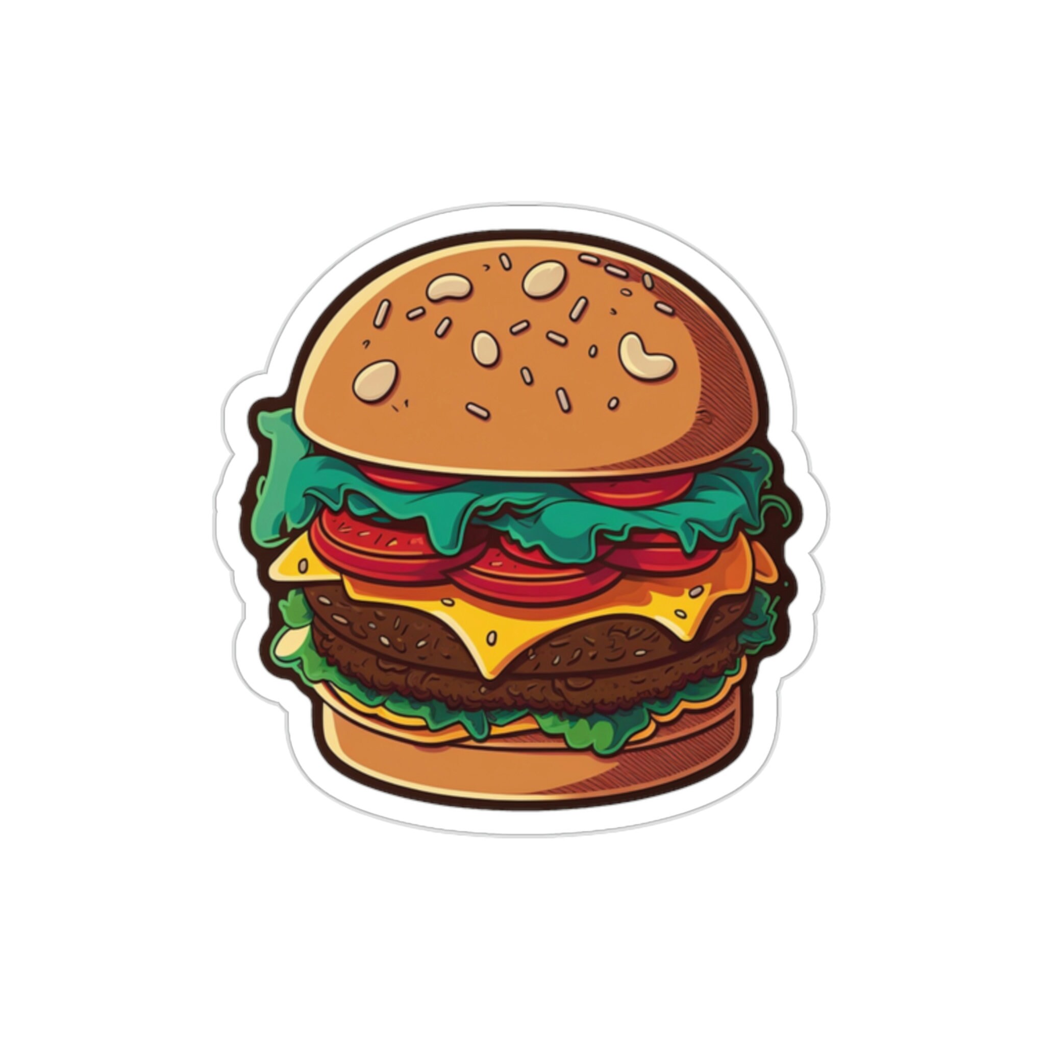 Hamburger Food Sticker Gift for Hamburger Lover Foodie - Etsy