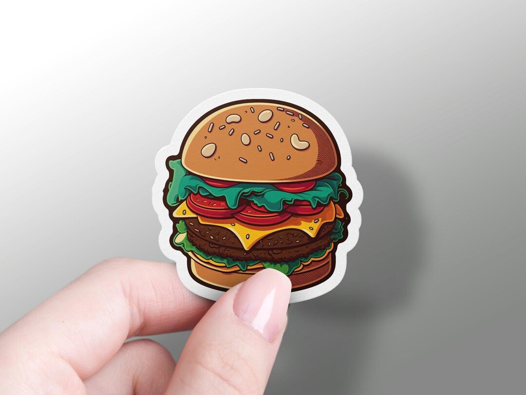 Hamburger, Food Sticker, Gift for Hamburger Lover, Foodie, Burger ...