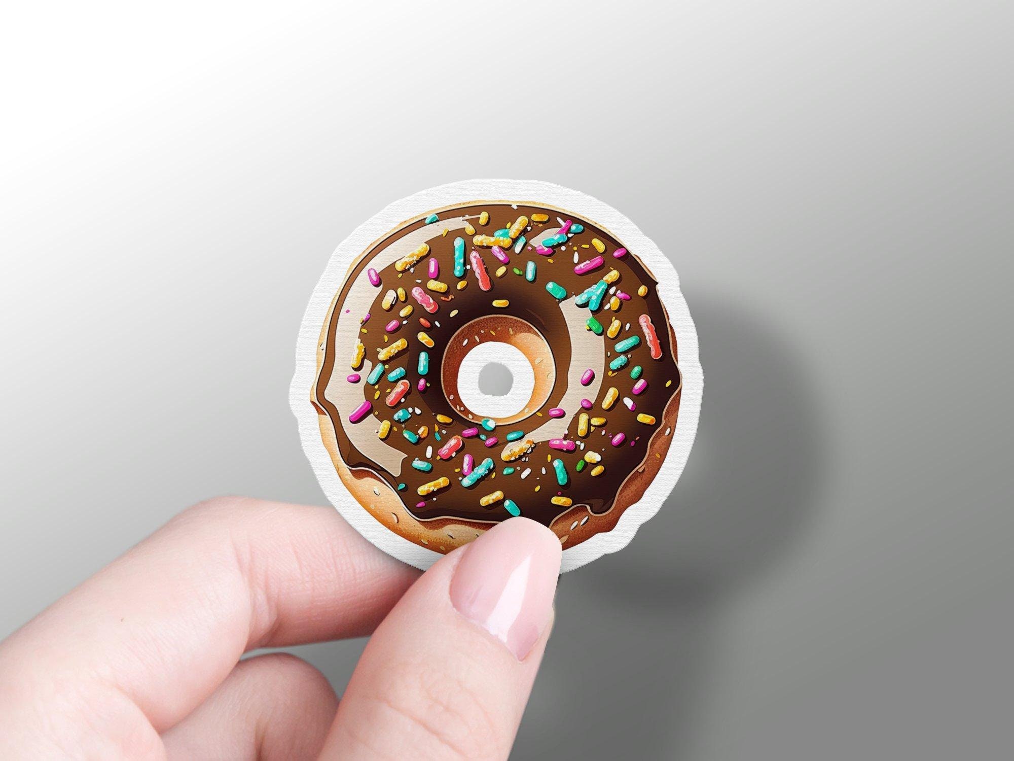 Donut Sticker, Chocolate Donut Sticker, Gift for Donut Lover, Sprinkled ...
