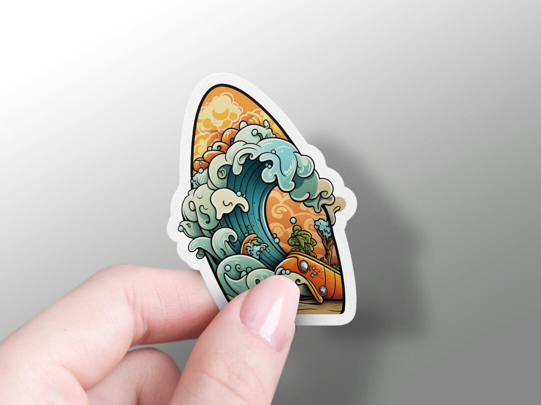 Surfboard Sticker Sunset Surfboard Decal Surfer Gift Decal Wave Riding ...