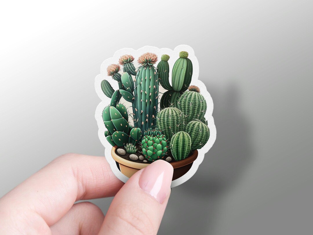 Cactus Stickers, Botanical Sticker, Vinyl Phone Case, Saguaro ...
