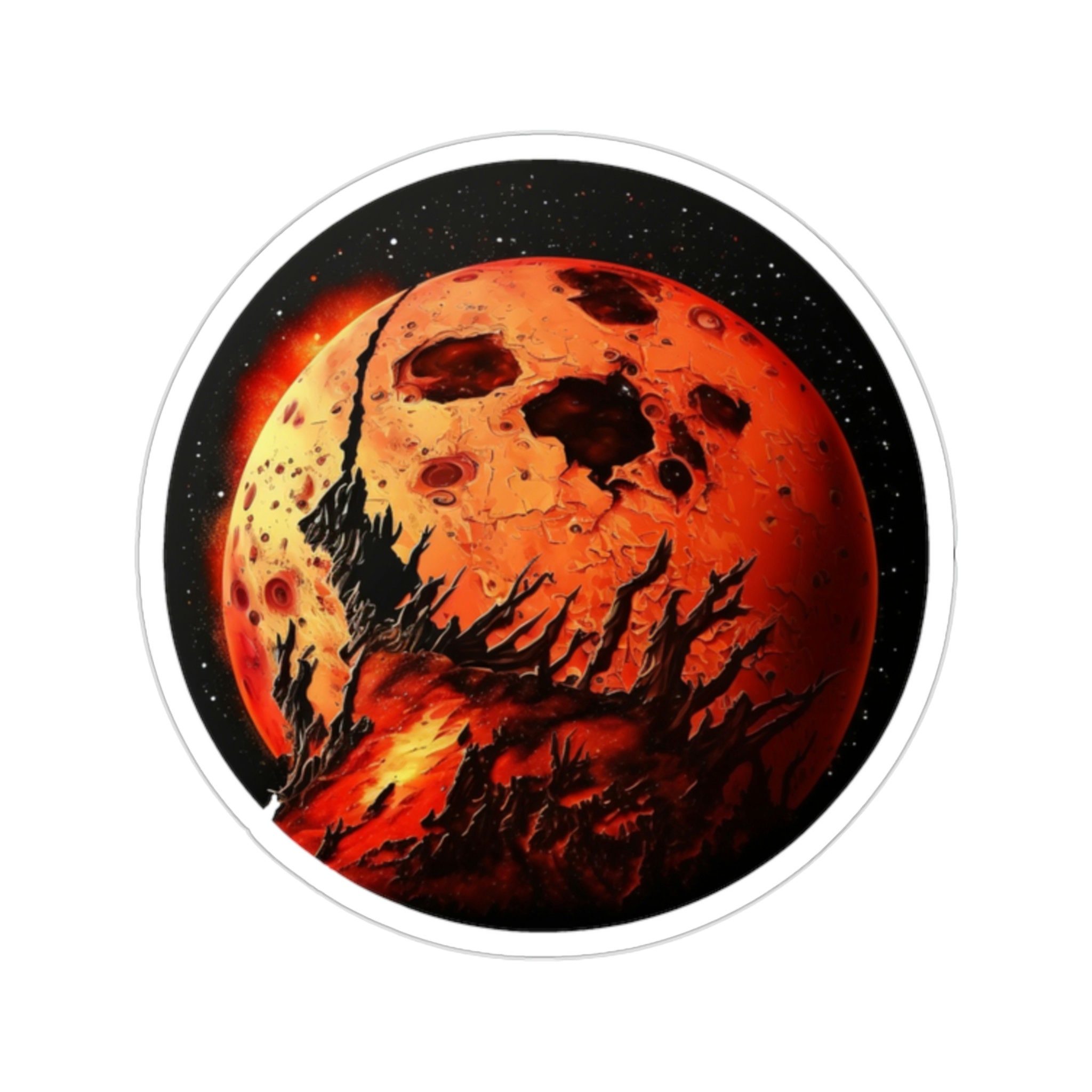 Mars Sticker Planet Decal Mars Planet Vinyl Sticker Mars Laptop Cool ...