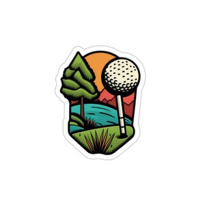 Golf Ball Sticker Golf Tee Decal Golf Ball Vinyl Sticker Laptop Cool ...