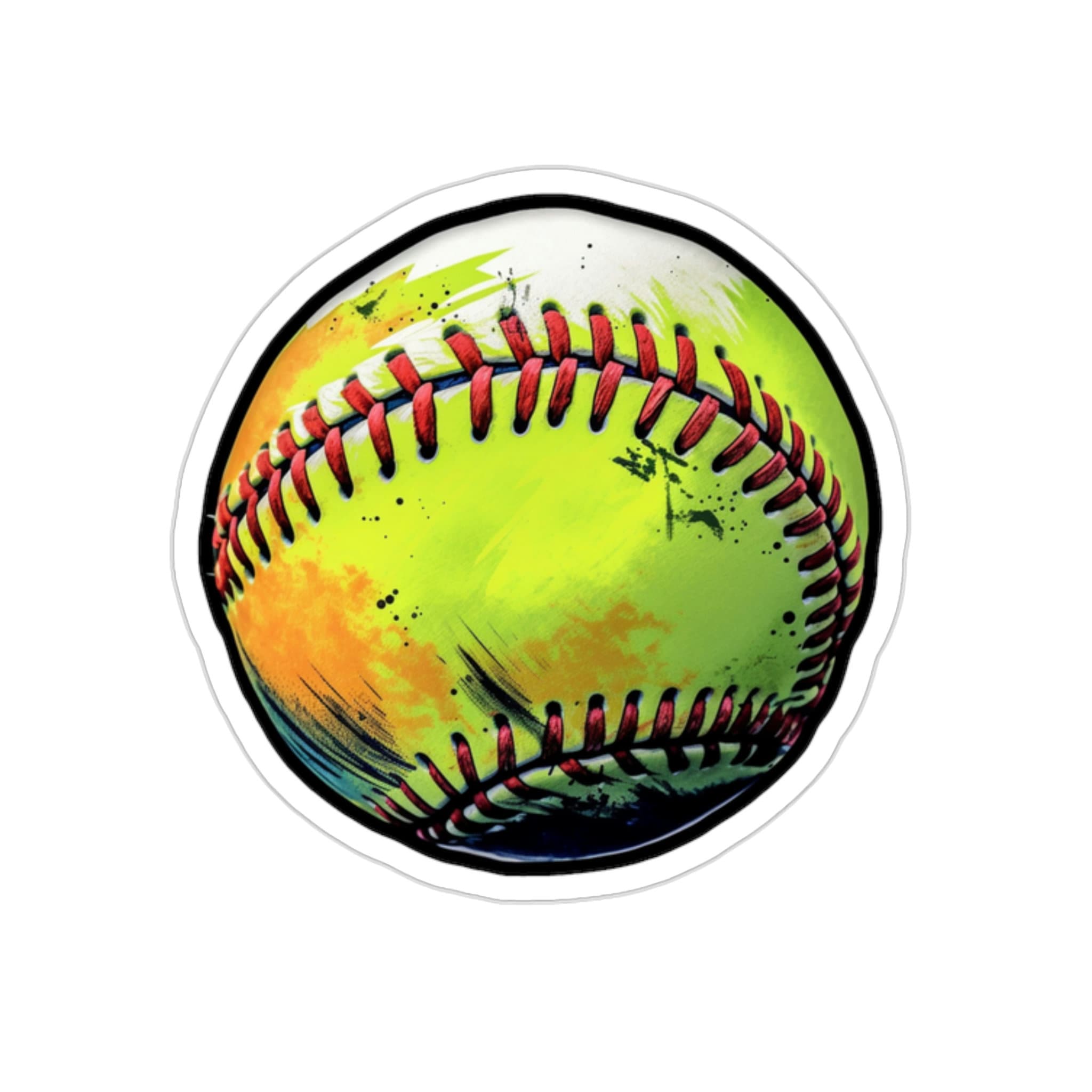 Softball Sticker Softball Ball Decal Spring Sport Vinyl Sticker Laptop ...