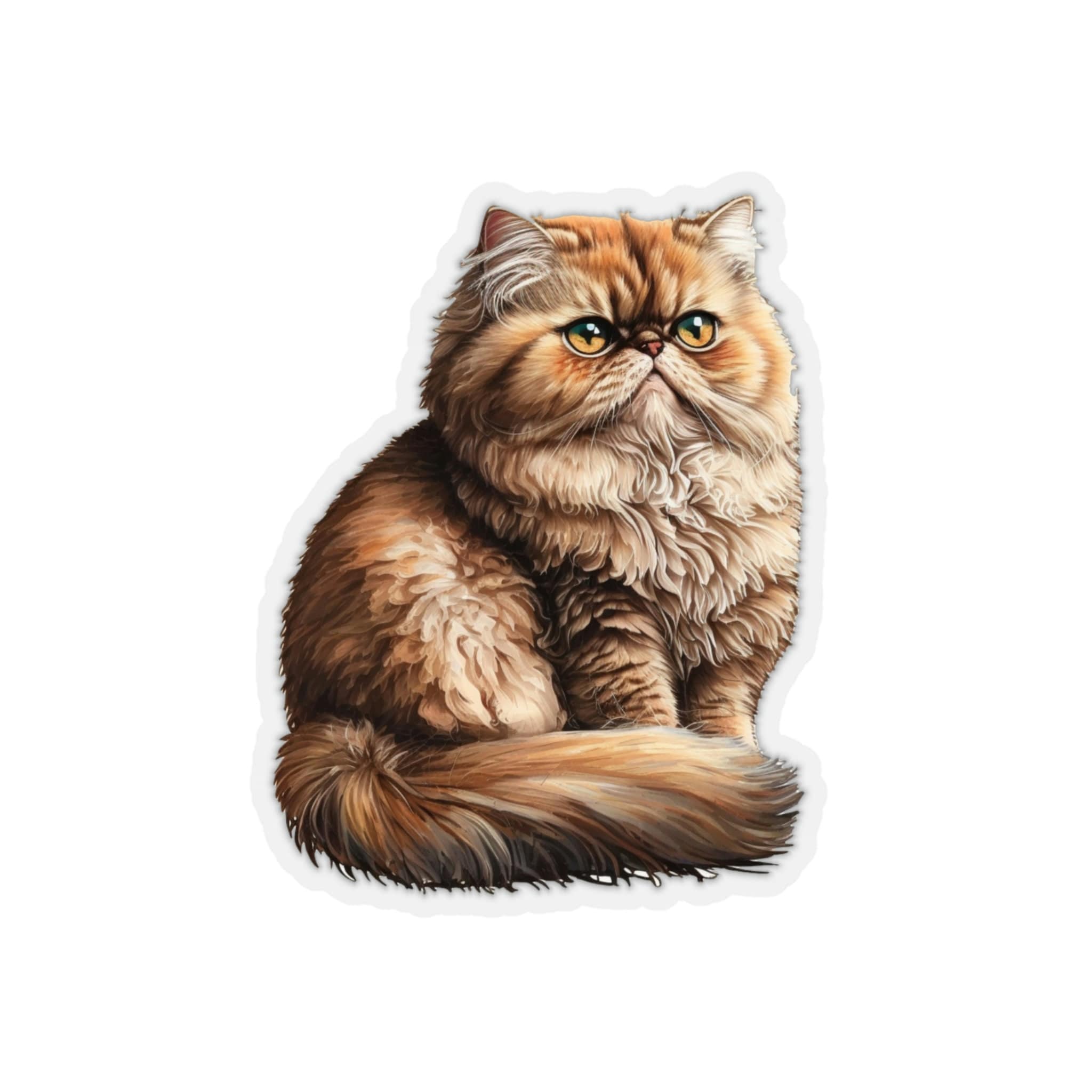 Persian Cat Sticker Cute Persian Cat Sticker Vinyl Cat Phone Sticker ...
