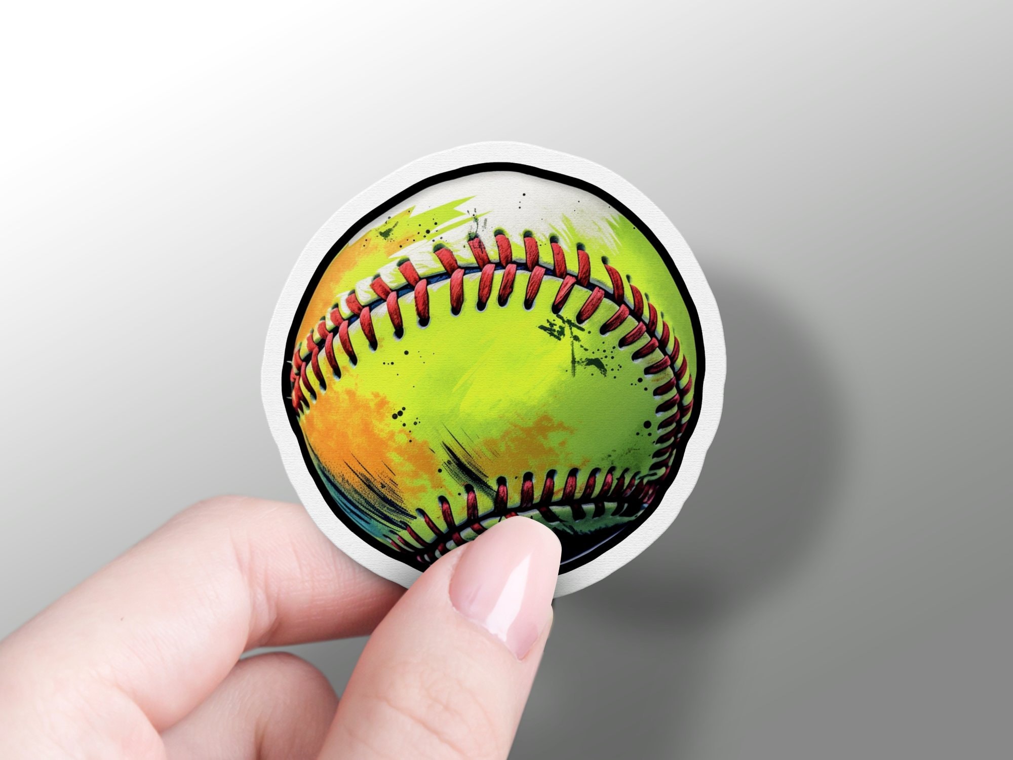 Softball Sticker Softball Ball Decal Spring Sport Vinyl Sticker Laptop ...