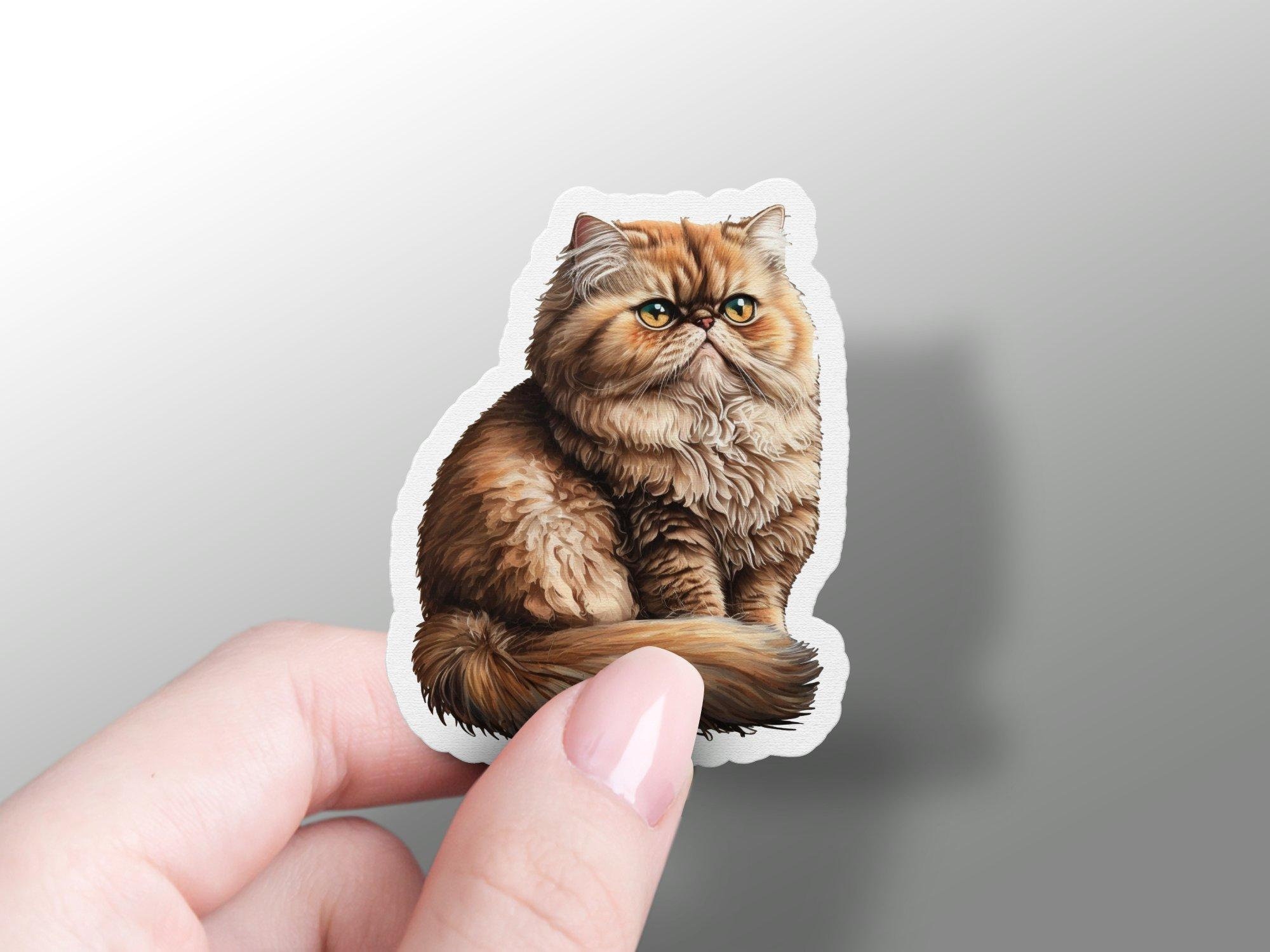 Persian Cat Sticker Cute Persian Cat Sticker Vinyl Cat Phone Sticker ...