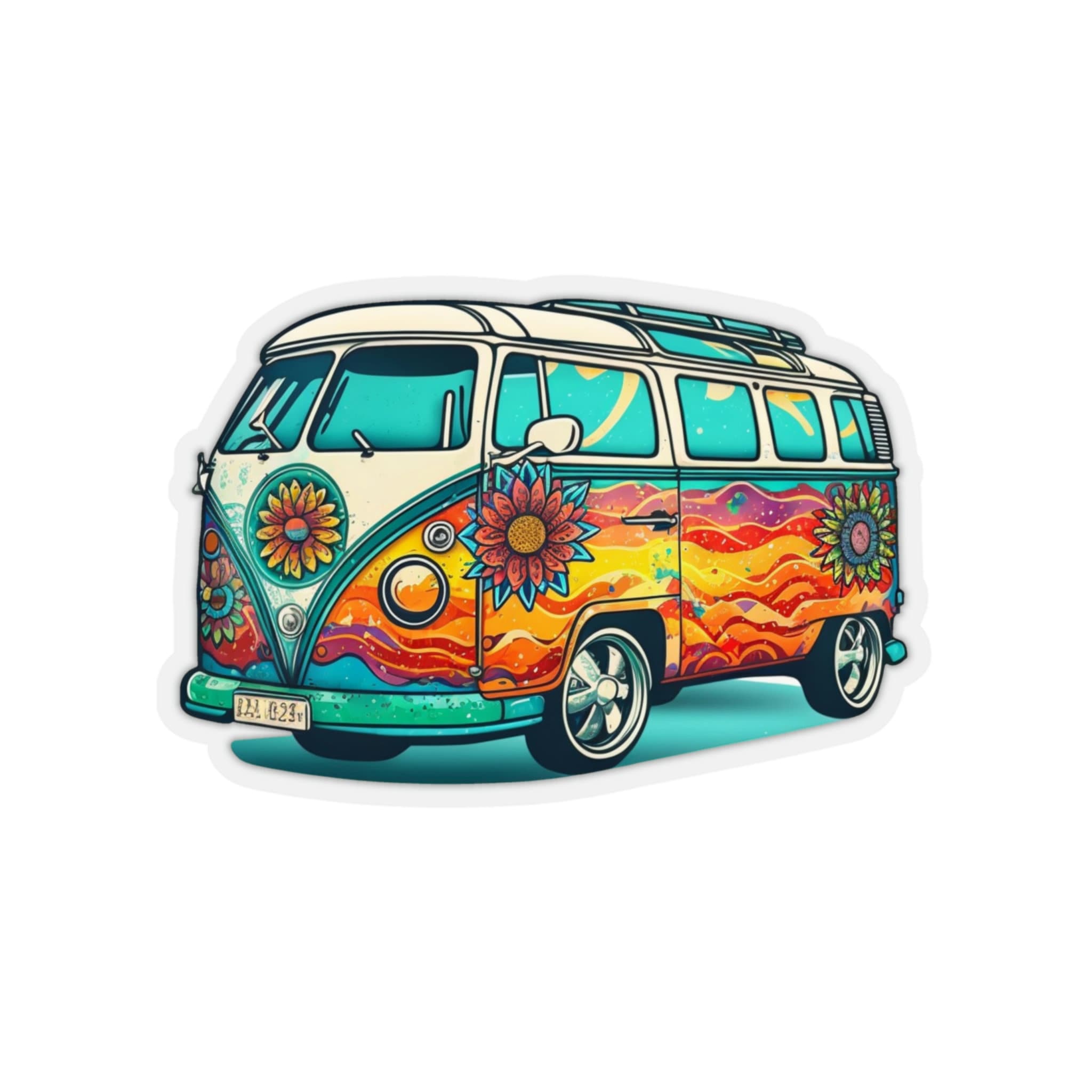 Groovy Old Retro Van Sticker, Van Life Sticker, Hippie Van Sticker ...