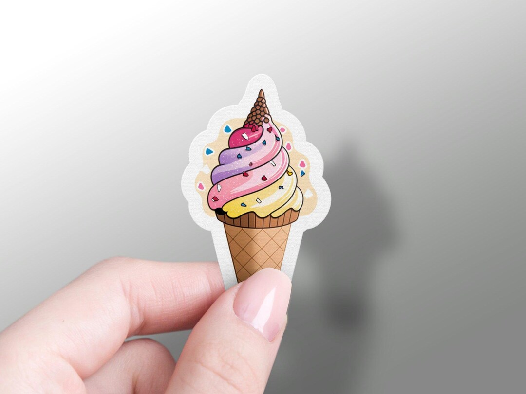 Ice Cream Sticker Food Decal Dessert Sticker Vinyl Sticker for Laptop ...