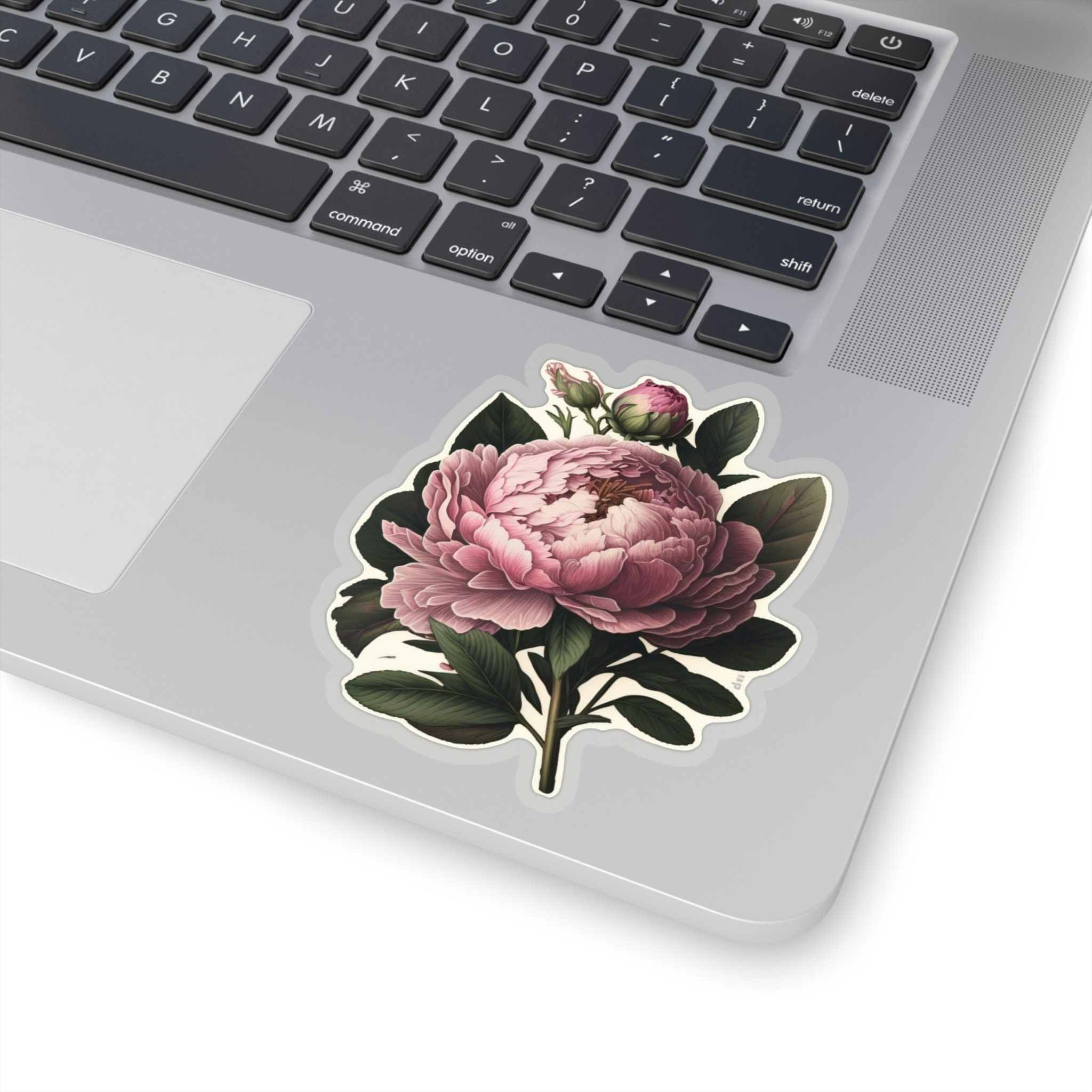 Peony Sticker Flower Decal Sticker Cute Vinyl Pink Sticker for Laptop ...