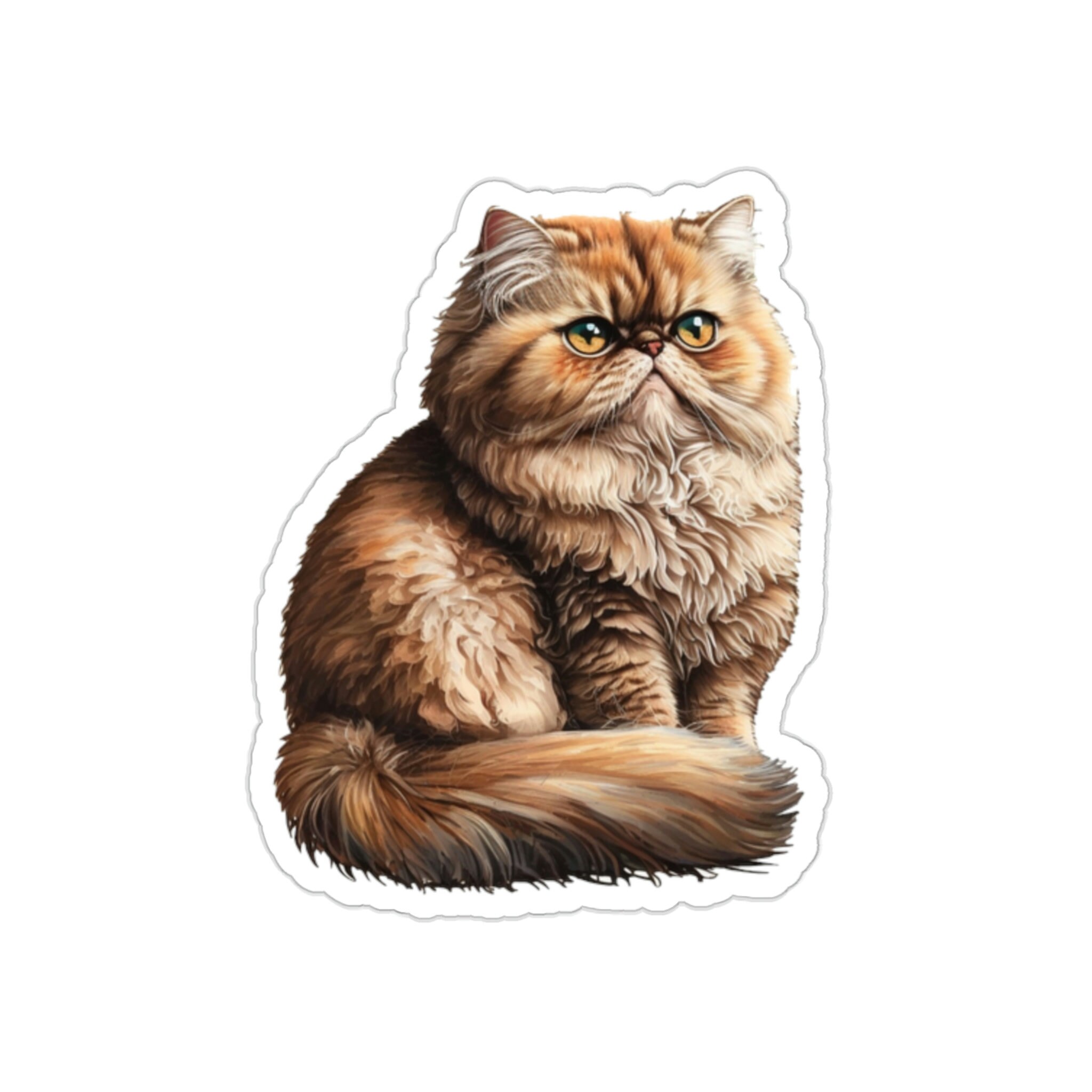 Persian Cat Sticker Cute Persian Cat Sticker Vinyl Cat Phone Sticker ...