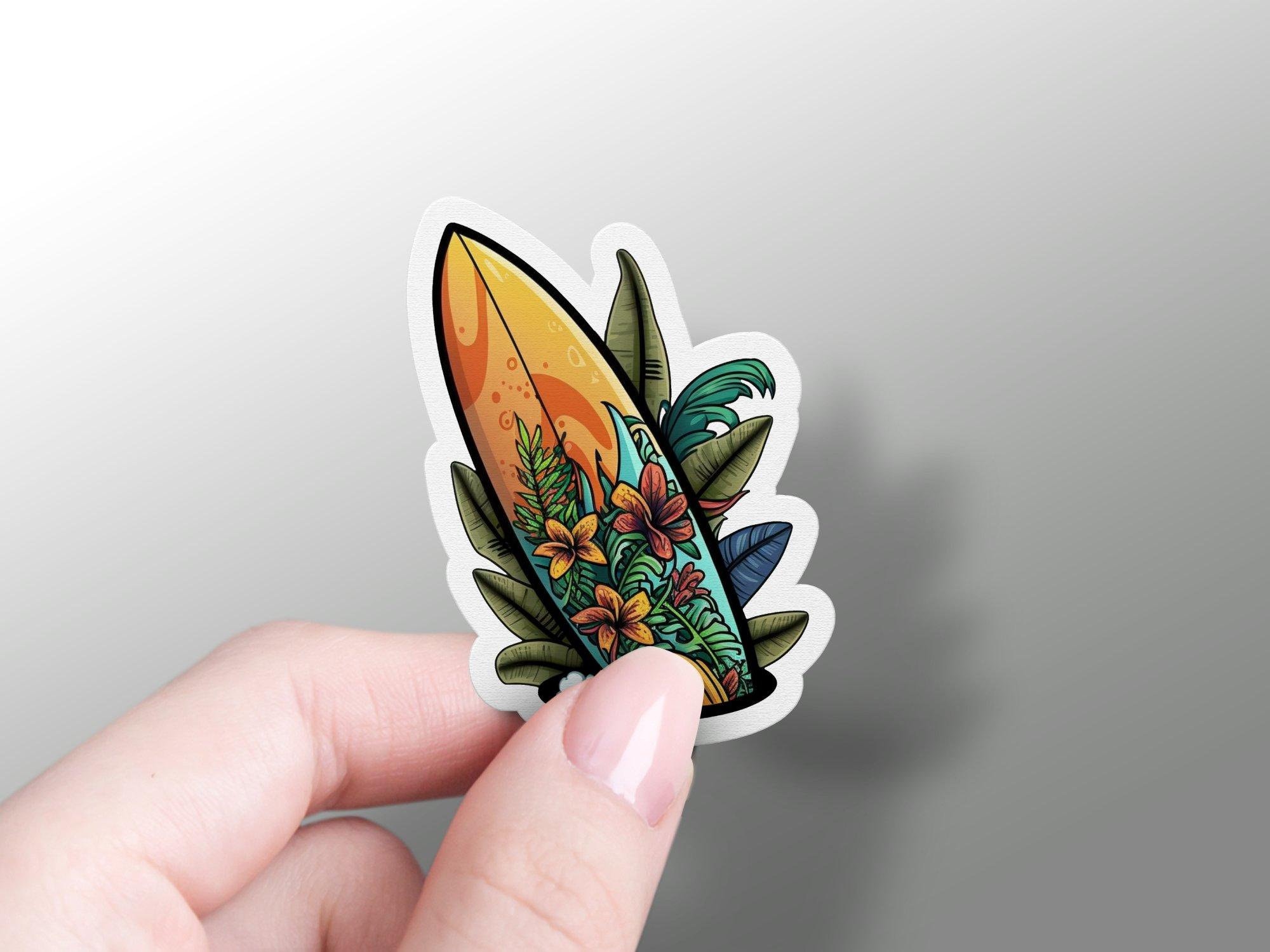 Surfboard Sticker Orange Surfboard Decal Surfer Gift Decal Summer Lover ...