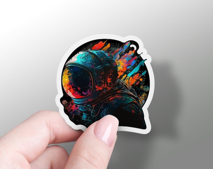 Astronaut Sticker, Spaceman Sticker, Space Sticker, Galaxy Kiss-cut ...