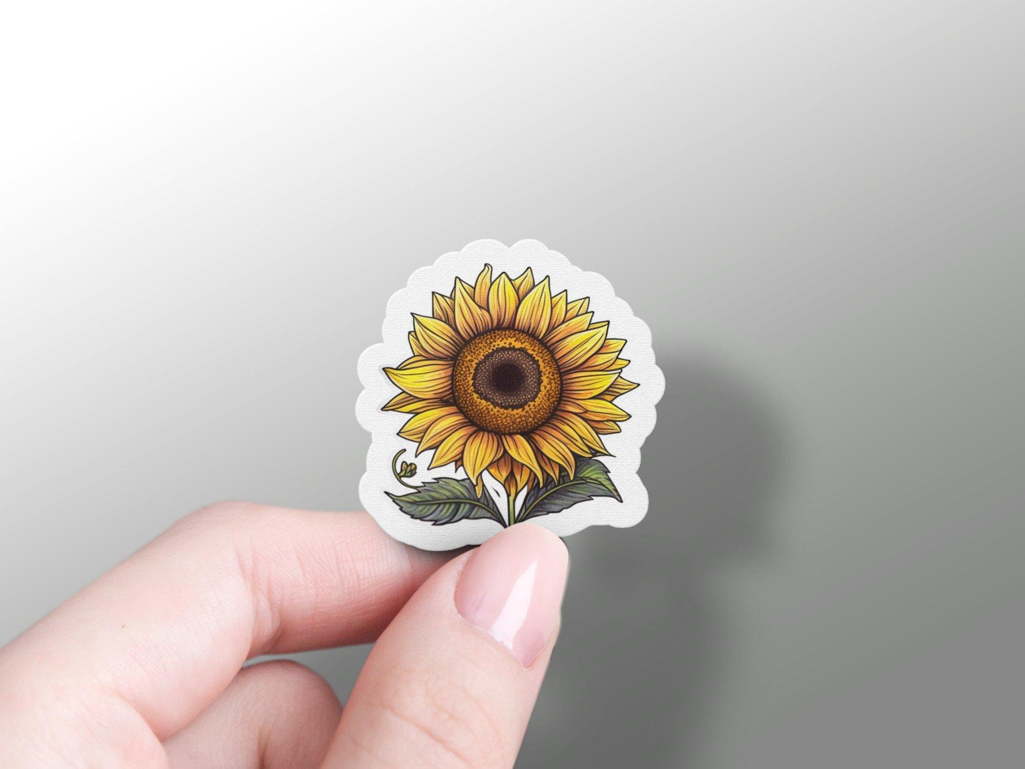 Sunflower Sticker, Sunflower Car Decal, Happy Mail Stickers, Vinyl ...