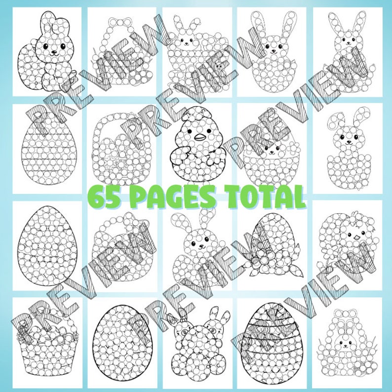 Dot Markers Coloring Pages for Toddlers or Kids Easter Dot - Etsy