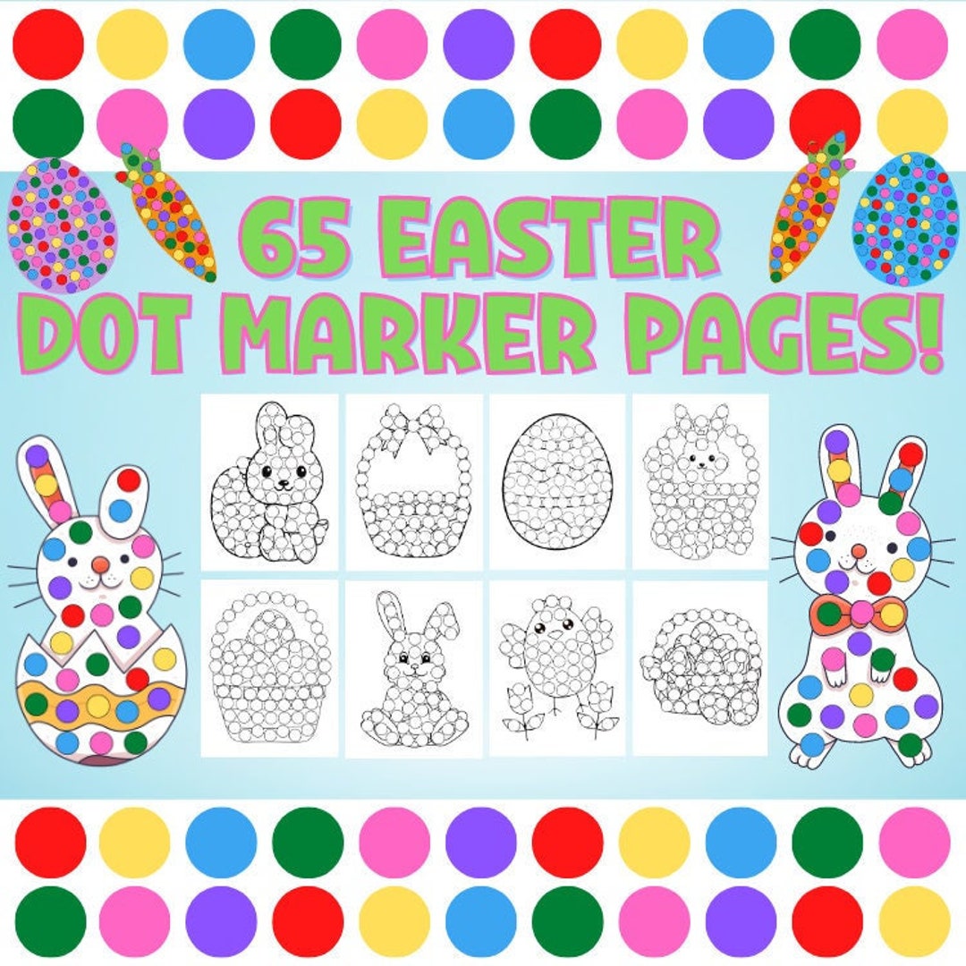 Dot Markers Coloring Pages for Toddlers or Kids Easter Dot Markers ...