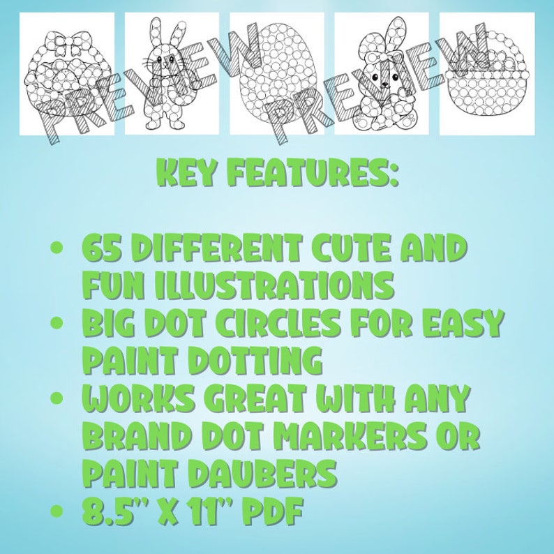 Dot Markers Coloring Pages for Toddlers or Kids Easter Dot Markers ...
