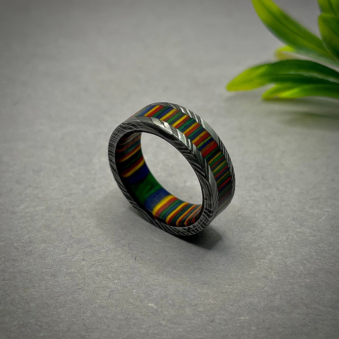 Damascus Ring Men, Damascus Ring, Mens Wedding Ring, Mens Ring ...