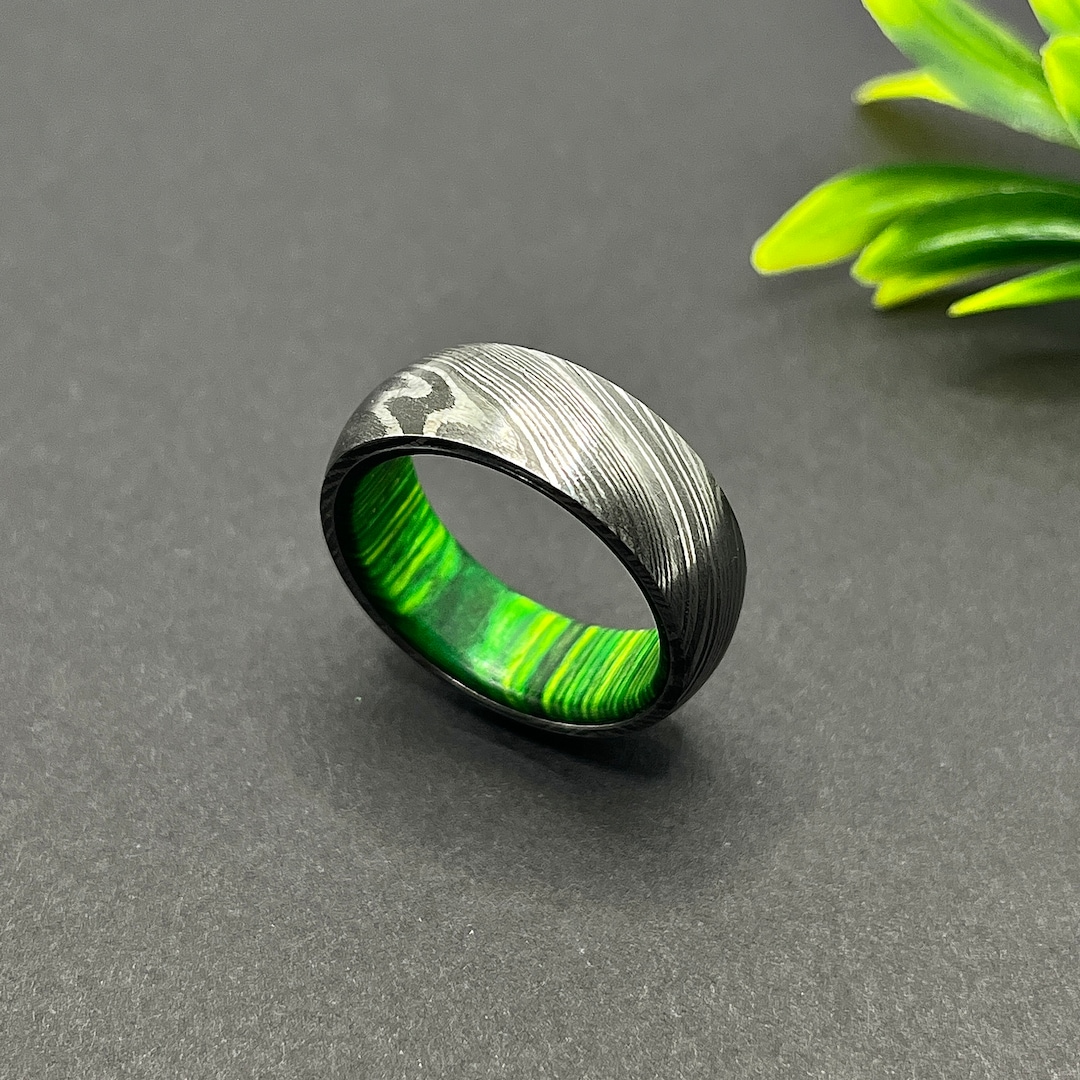 Damascus Ring Gift, Handmade Damascus Ring, Engagement Ring, Man ...