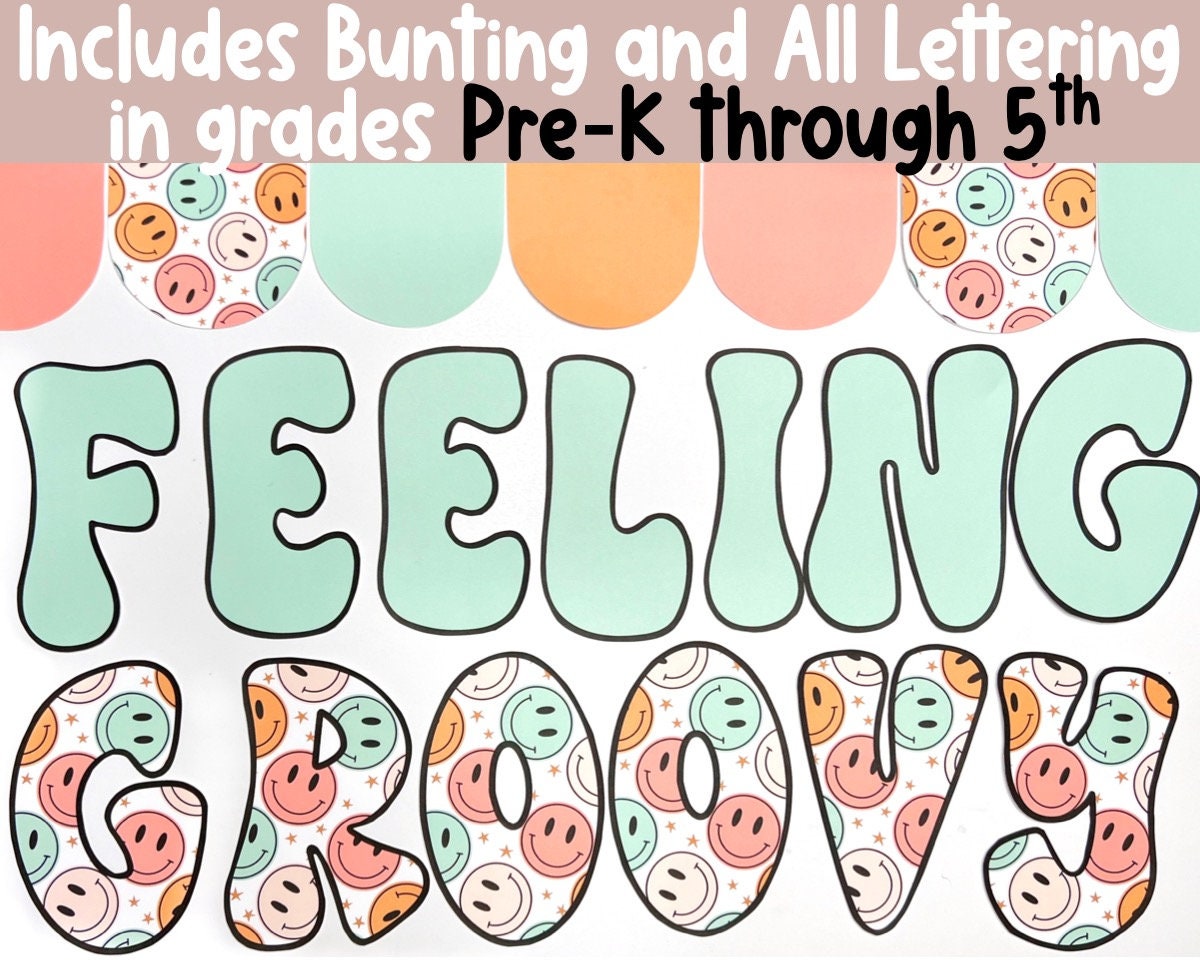 Back to School Bulletin Board - Groovy Classroom Decor Bulletin Board ...