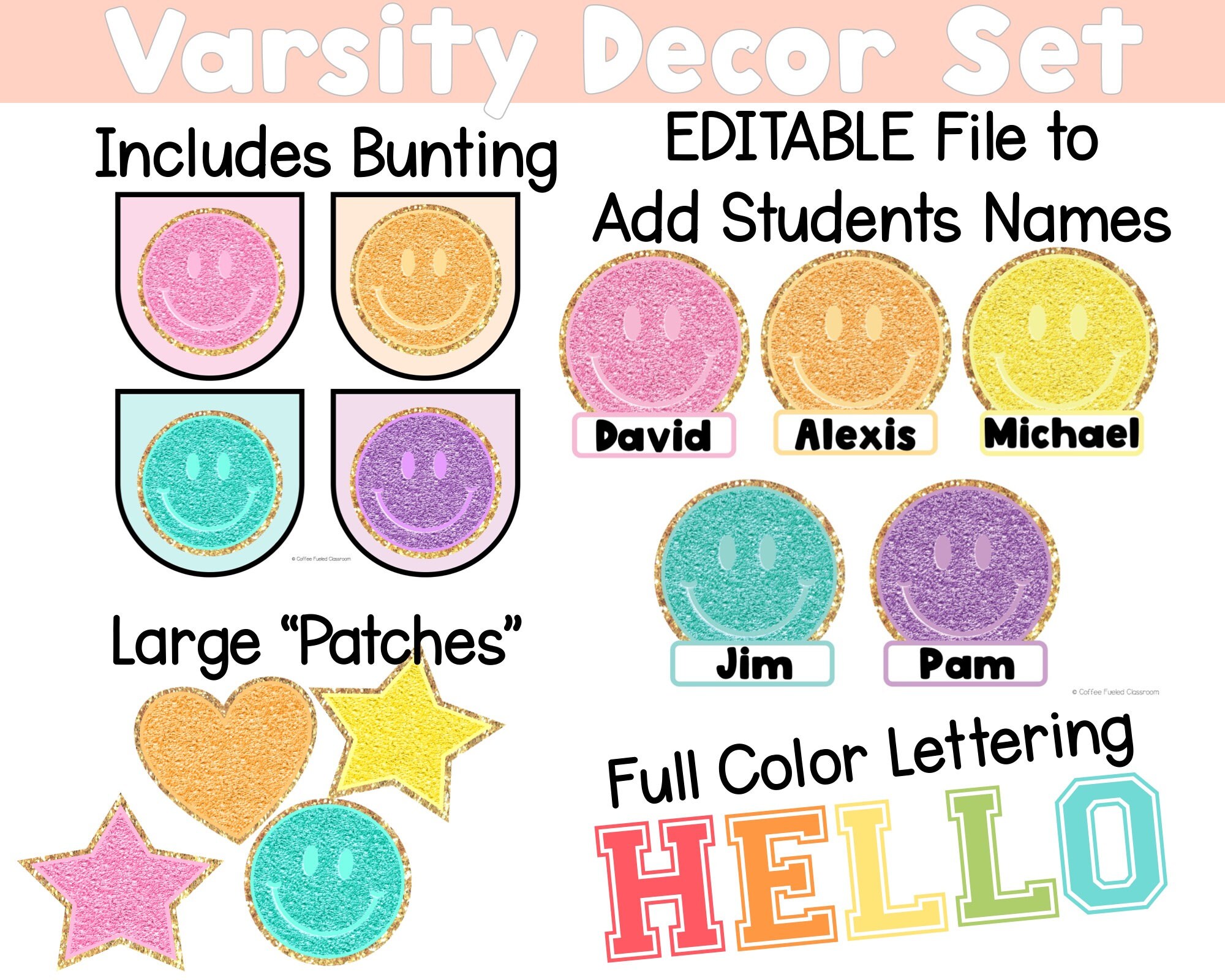 Back to School Bulletin Board - Varsity Letters Bulletin Board ...