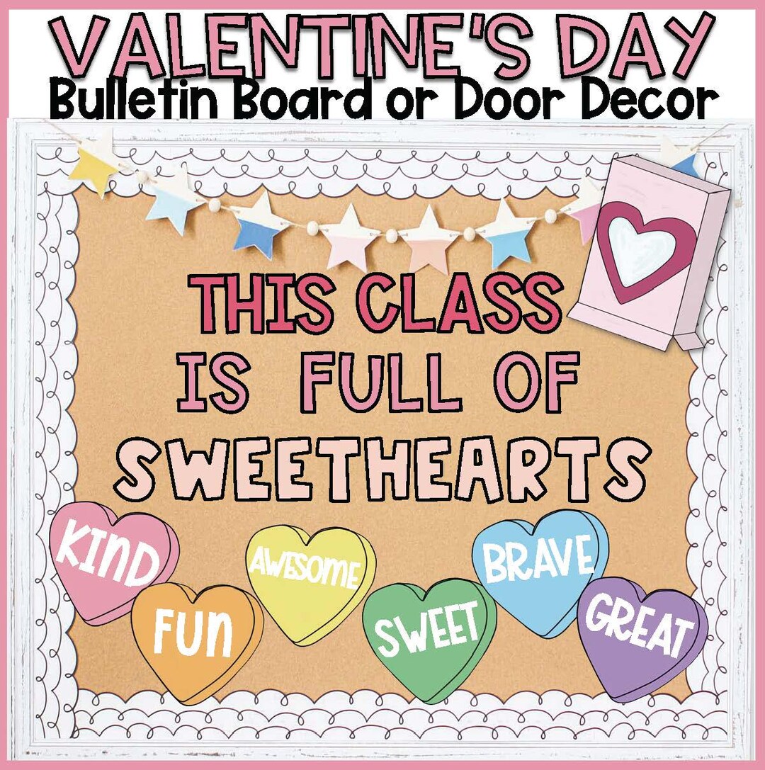 Valentine's Day Bulletin Board - Valentine's Day Door Decor - Candy ...