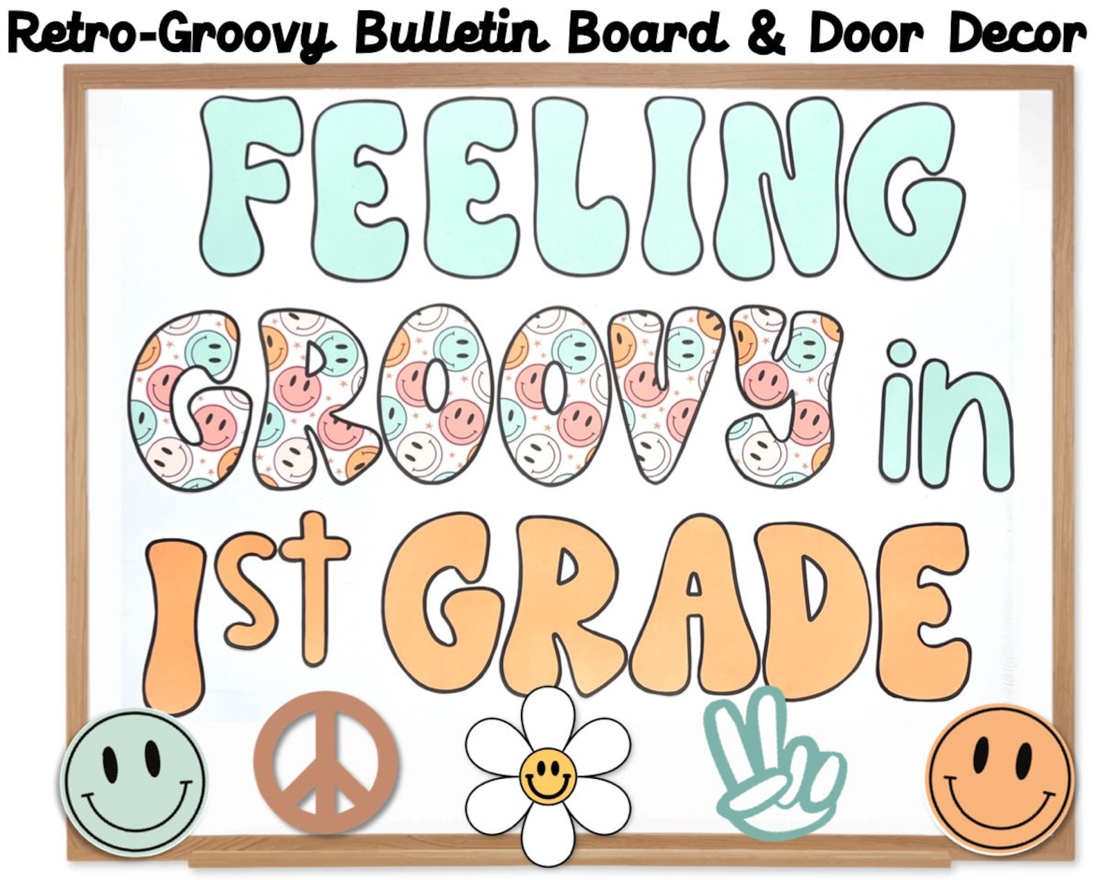 Back to School Bulletin Board - Groovy Classroom Decor Bulletin Board ...