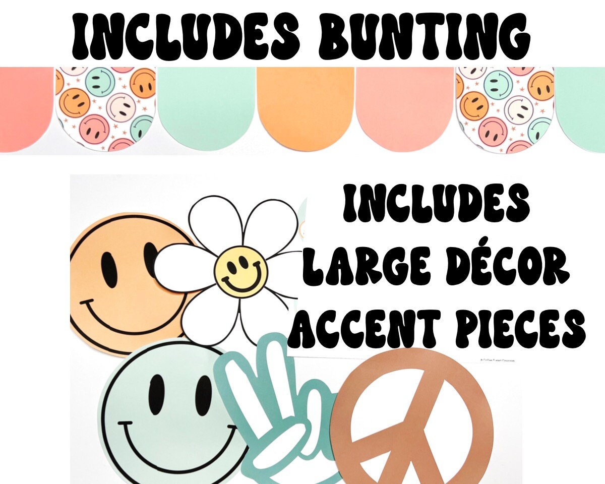 Back to School Bulletin Board - Groovy Classroom Decor Bulletin Board ...