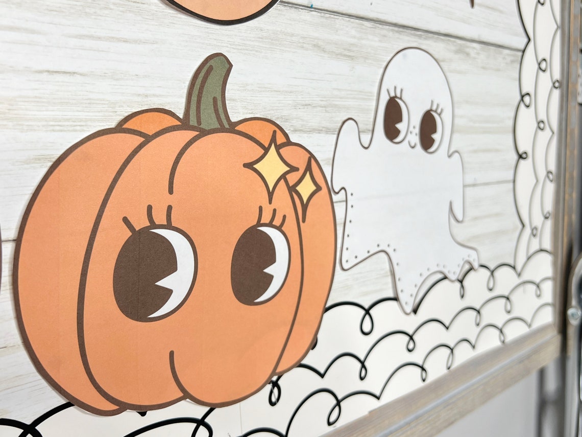 Halloween Bulletin Board - Halloween Door Decor - Ghoul Vibes October ...